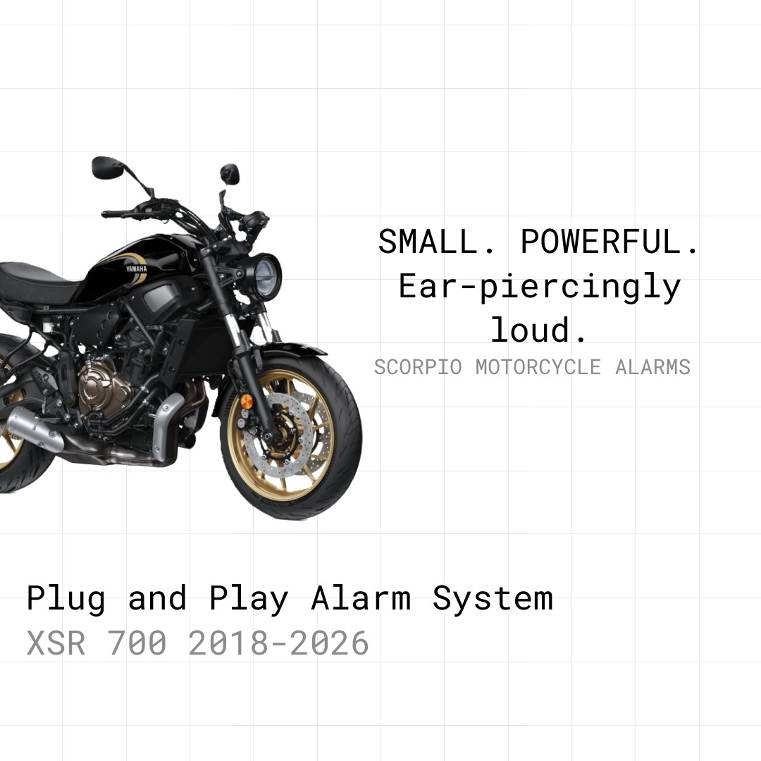 Yamaha XSR 700 2016-2026 Alarm System – Plug and Play – by Scorpio Alarms